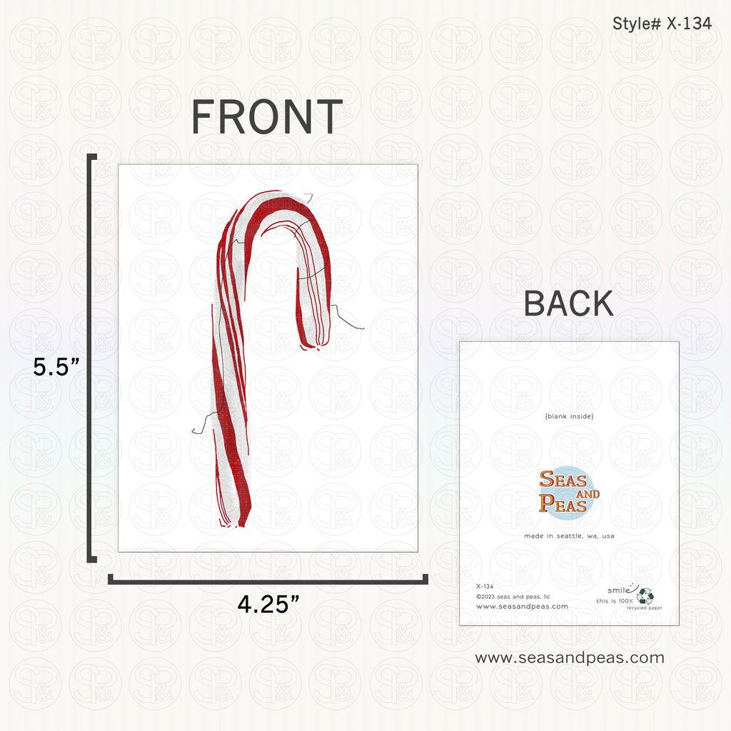 Dirty Candy Cane Christmas Card – Seas and Peas
