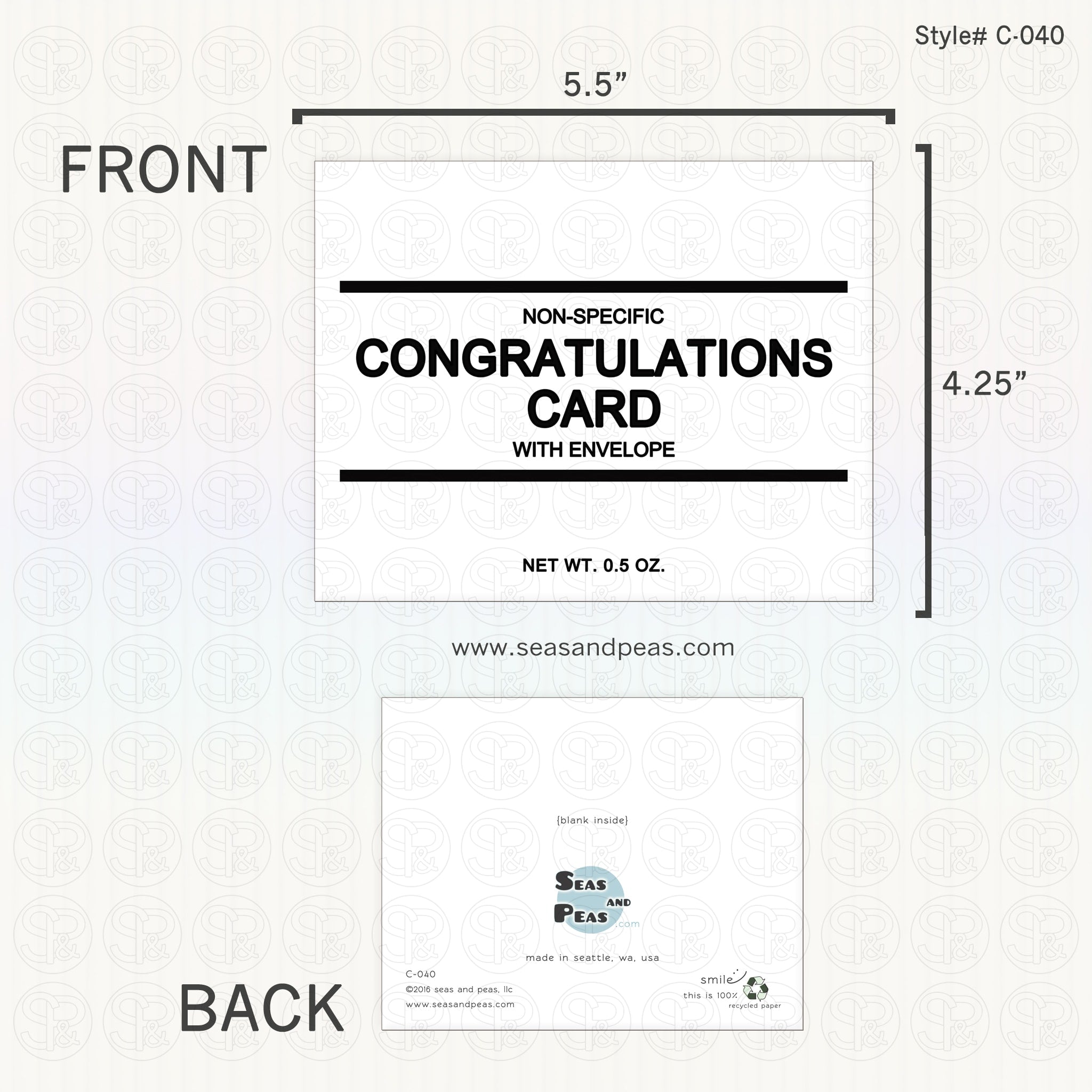 Generic Congratulations Card – Seas and Peas