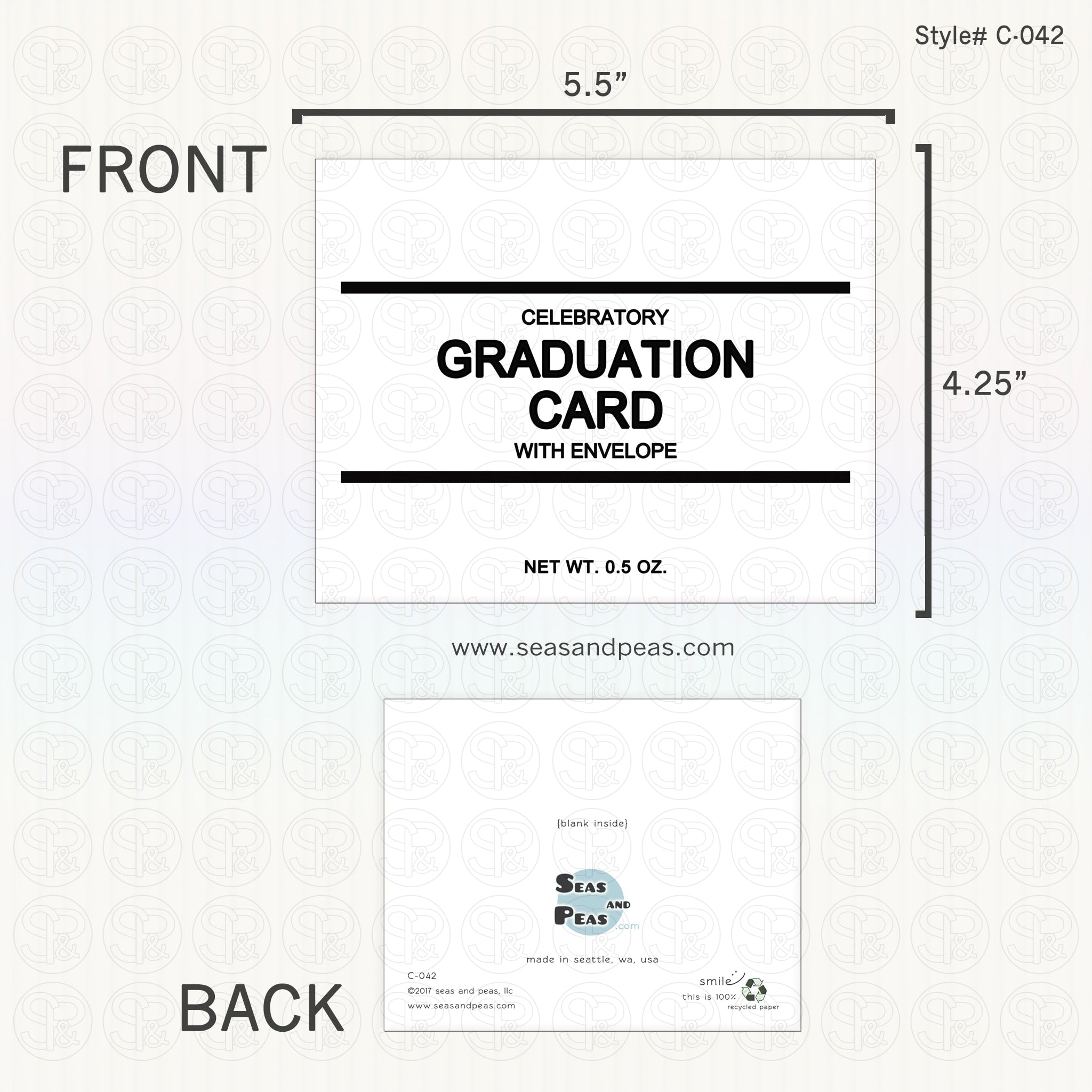 Generic Graduation Card – Seas and Peas
