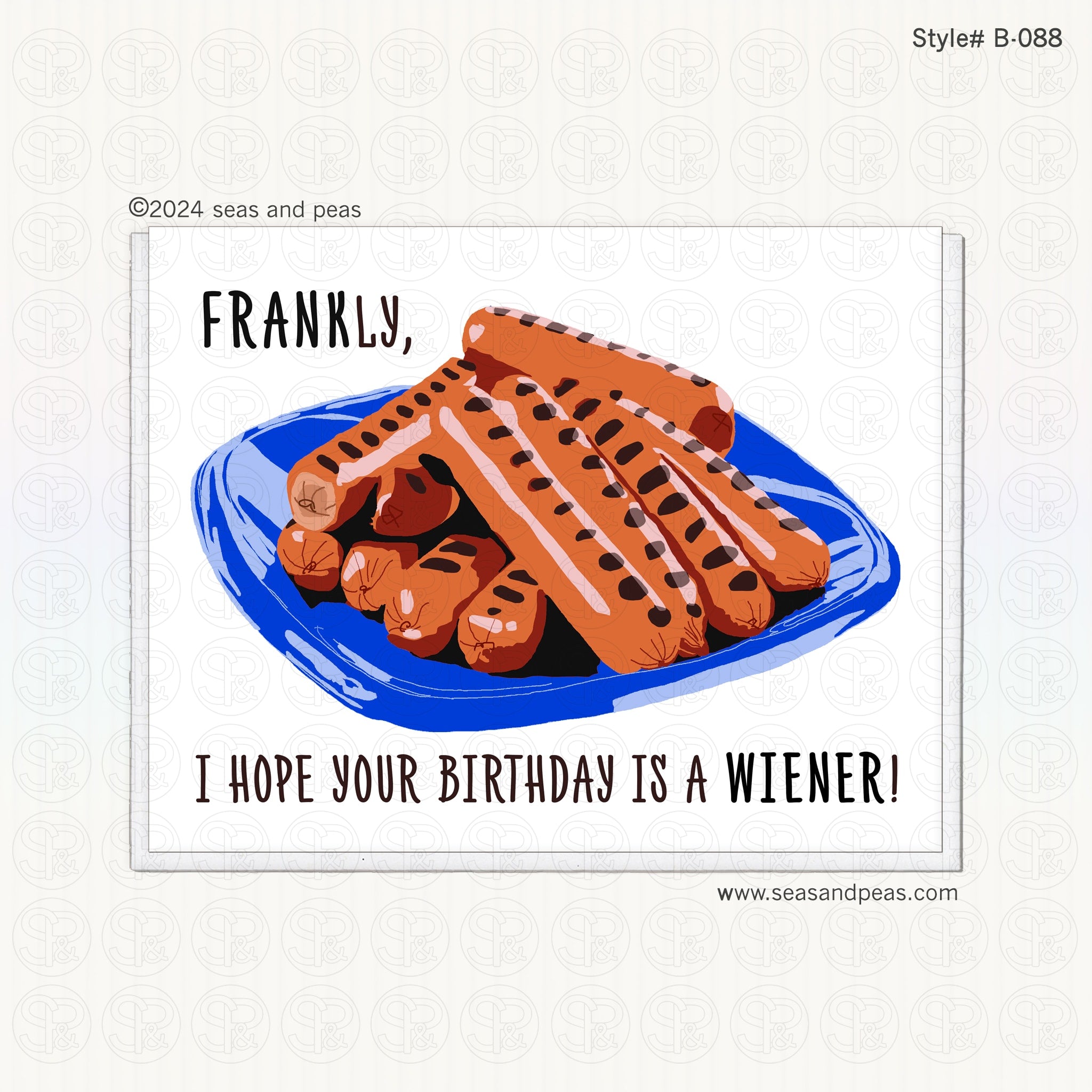 Birthday Wiener Birthday Card – Seas and Peas