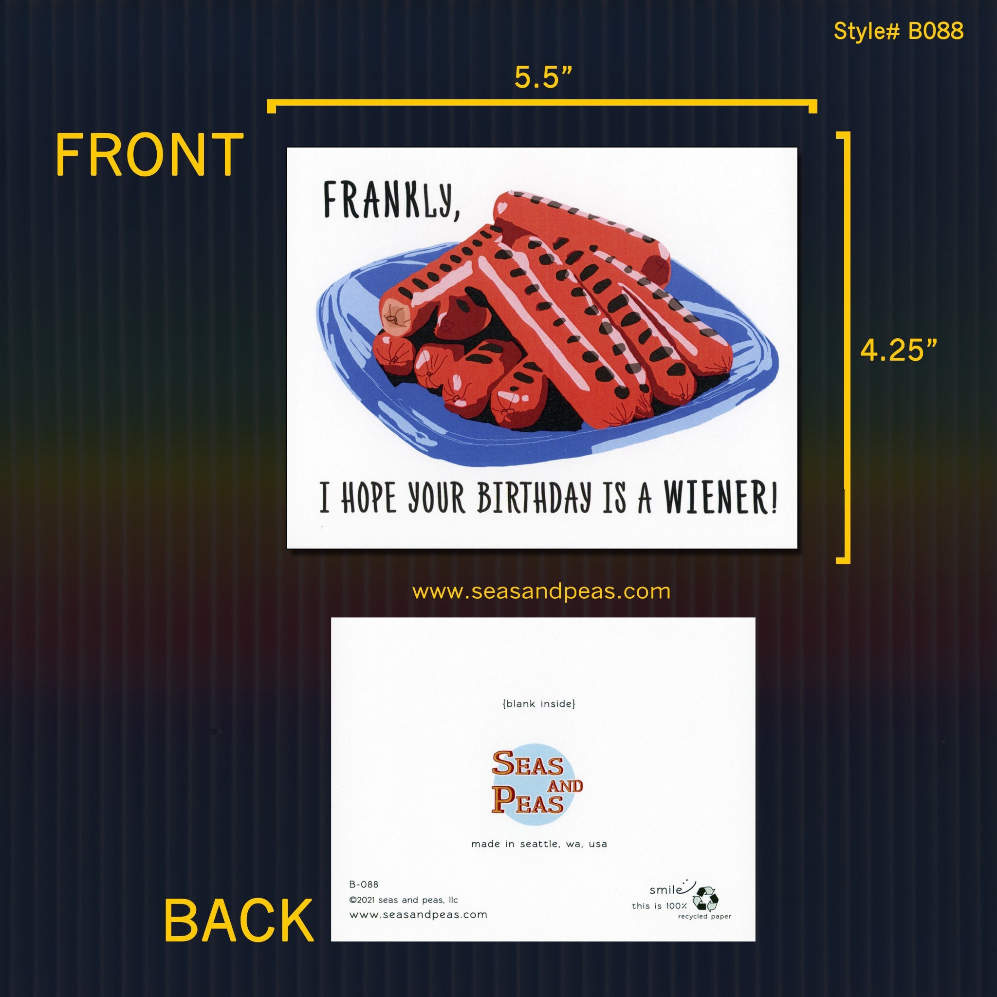 Birthday Wiener Birthday Card – Seas and Peas